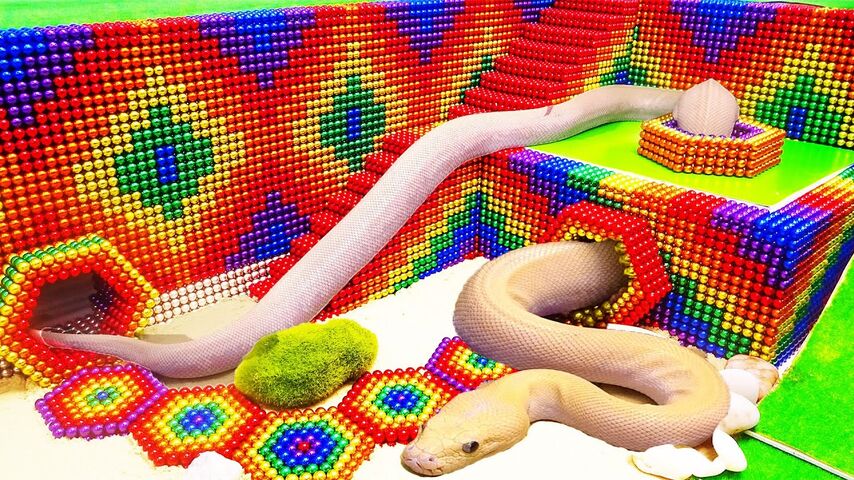 ASMR - Build Underground Tunnel House For Python With Magnetic Balls ...