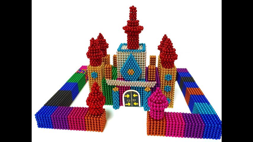 DIY | How to build a castle with magnetic balls | ASMR | Magnetic Toy ...