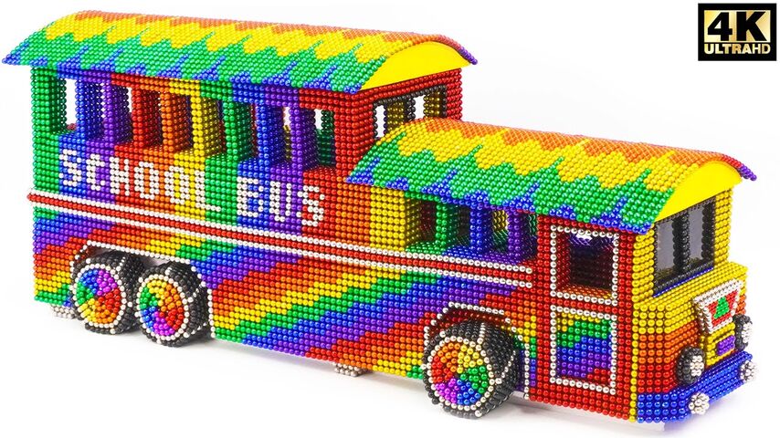 DIY - How To Make School Bus From Magnetic Balls | ASMR Satisfying Video