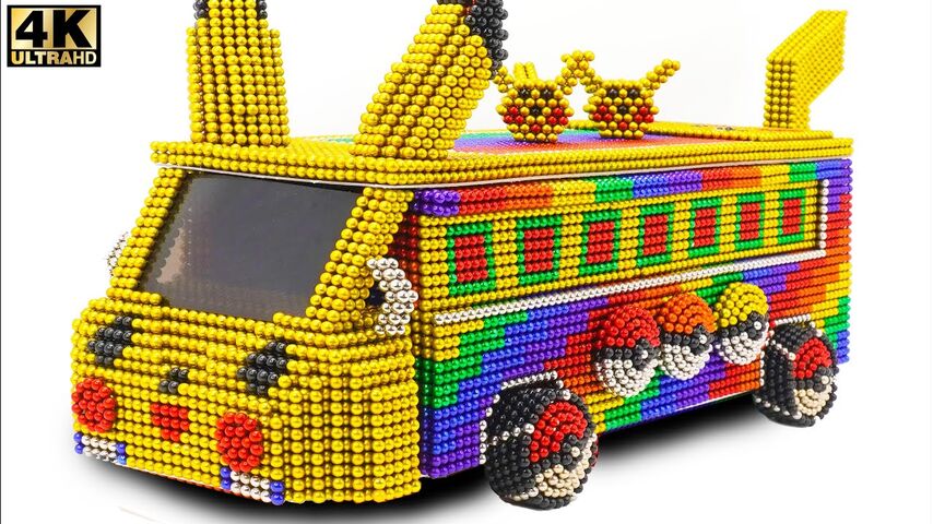 DIY - How To Make Amazing Pikachu Bus From Magnetic Balls | ASMR ...