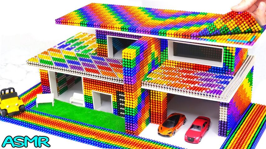 DIY - How To Build Modern House Using Magnetic Balls (ASMR Satisfying ...