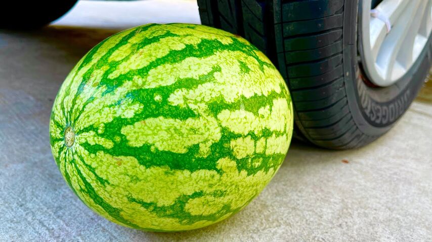 Experiment Car vs Watermelon different Juice | Crushing Crunchy & Soft ...