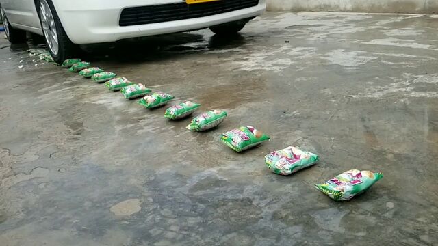 Crushing Crunchy & Soft Things by Car! - EXPERIMENT M&Ms CUPS vs CAR vs ...